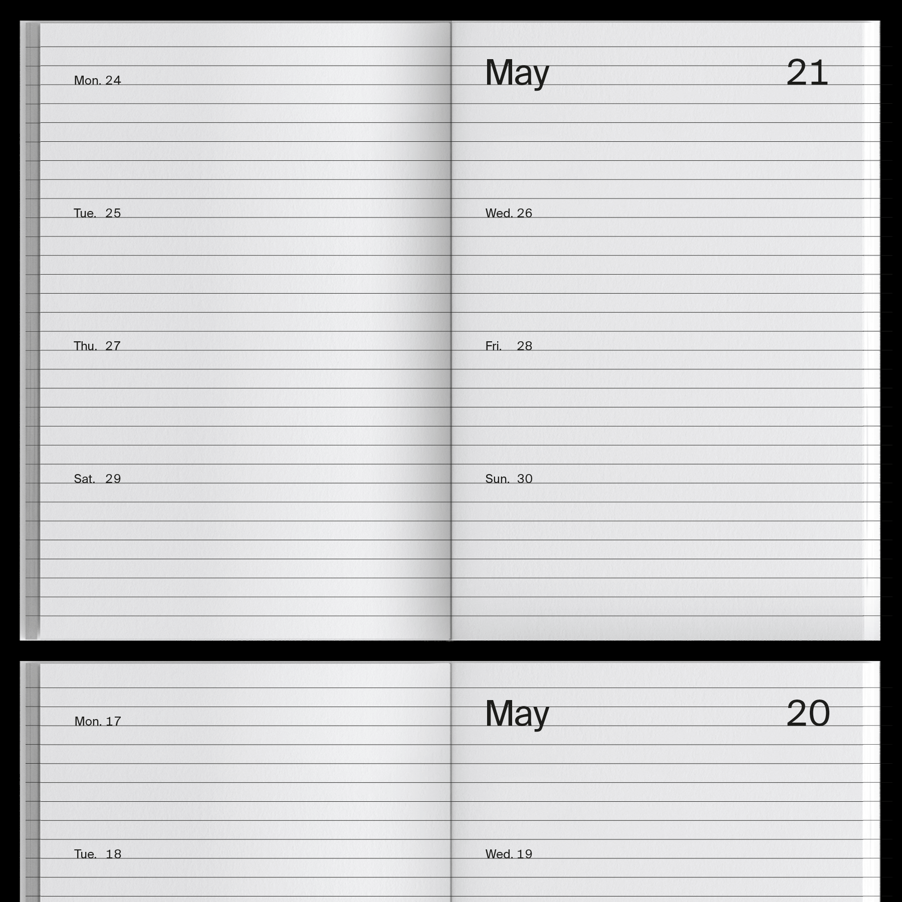 2021 Weekly Index calendar - Fonts In Use