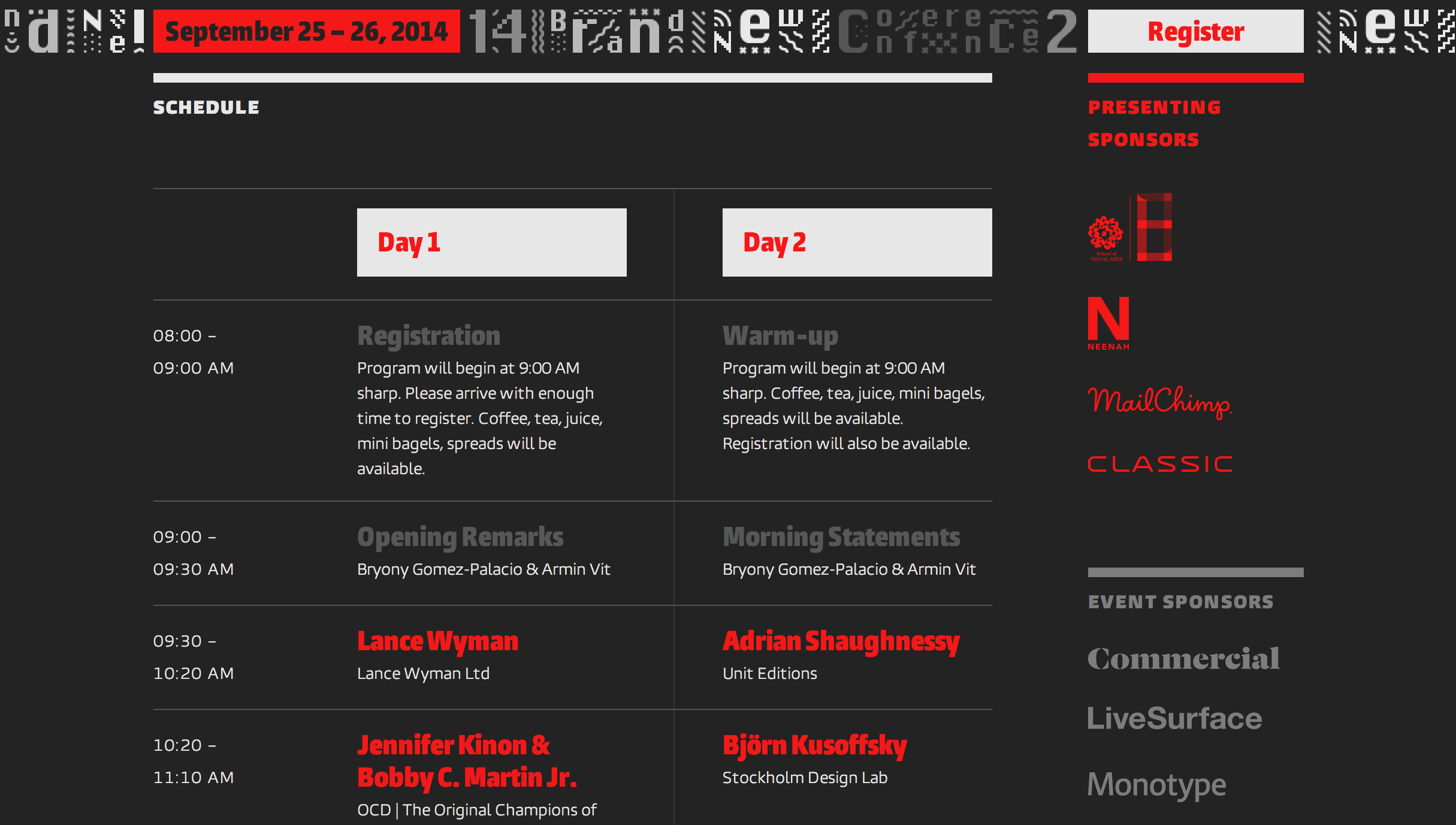 2014 Brand New Conference - Fonts In Use