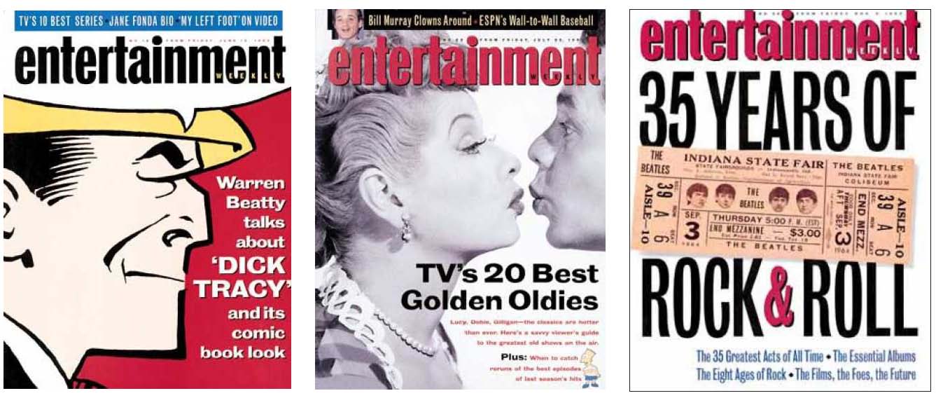Entertainment Weekly covers, 1990–94 - Fonts In Use