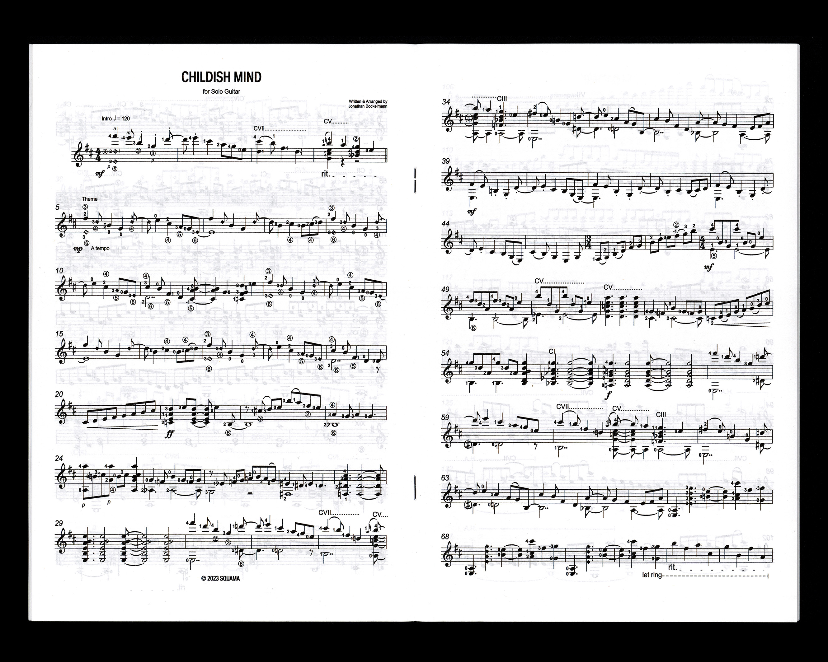 Jonathan Bockelmann – Childish Mind sheet music - Fonts In Use
