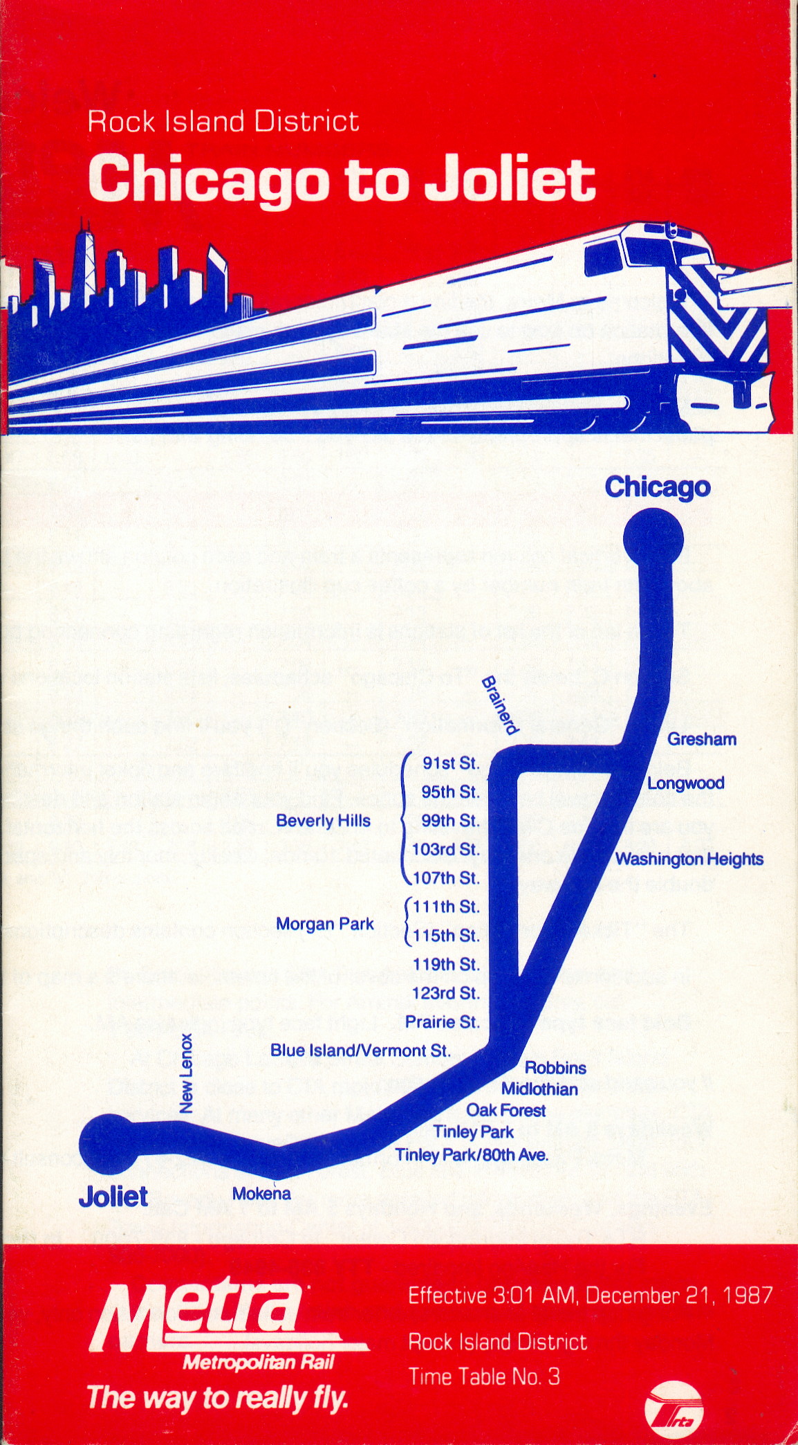 Metra logo and timetables - Fonts In Use