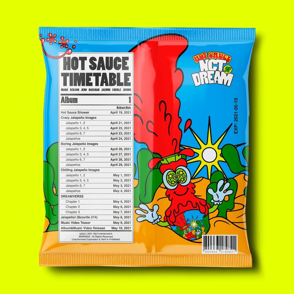 NCT Dream – Hot Sauce album art - Fonts In Use