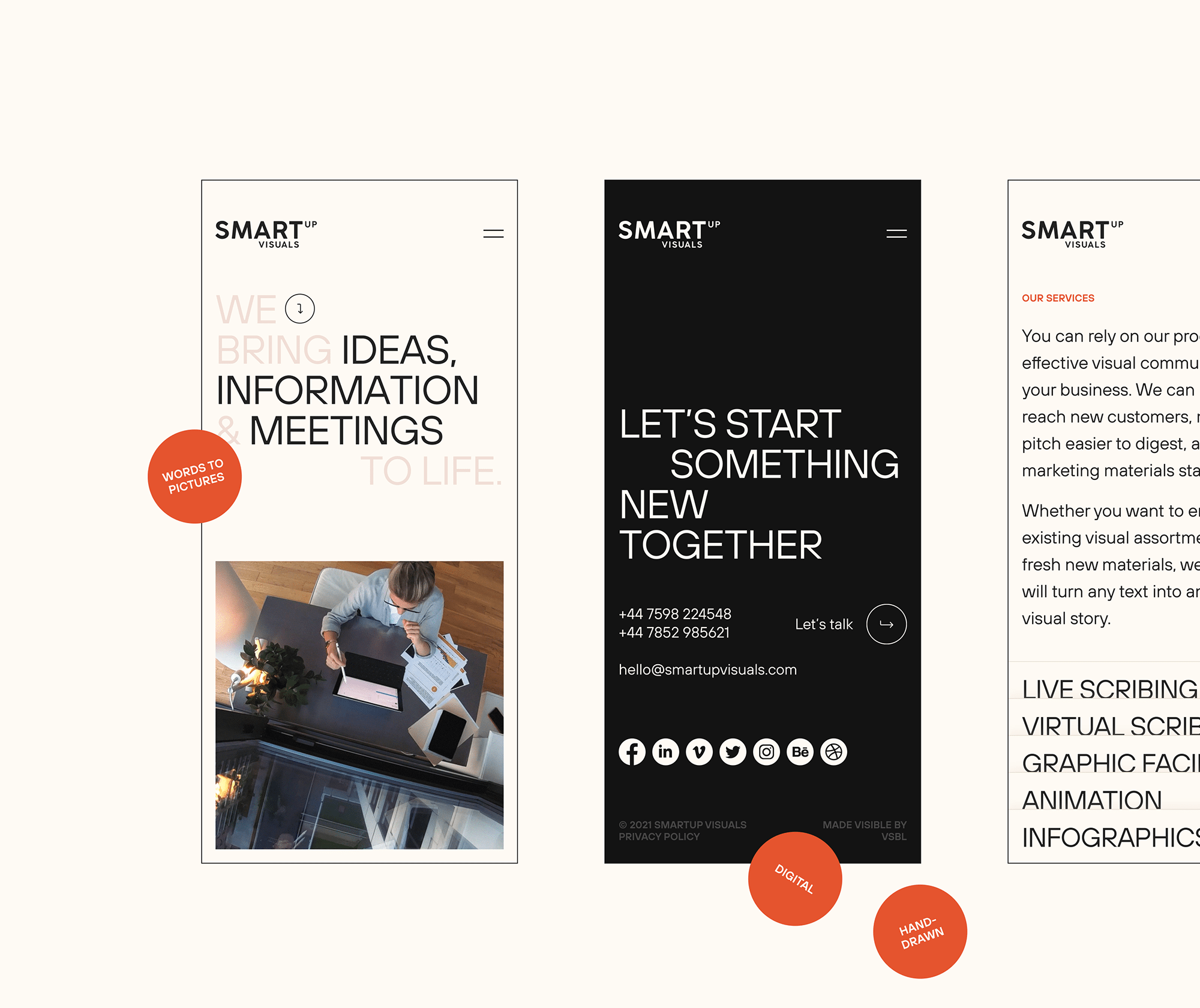 Smartup Visuals portfolio website - Fonts In Use