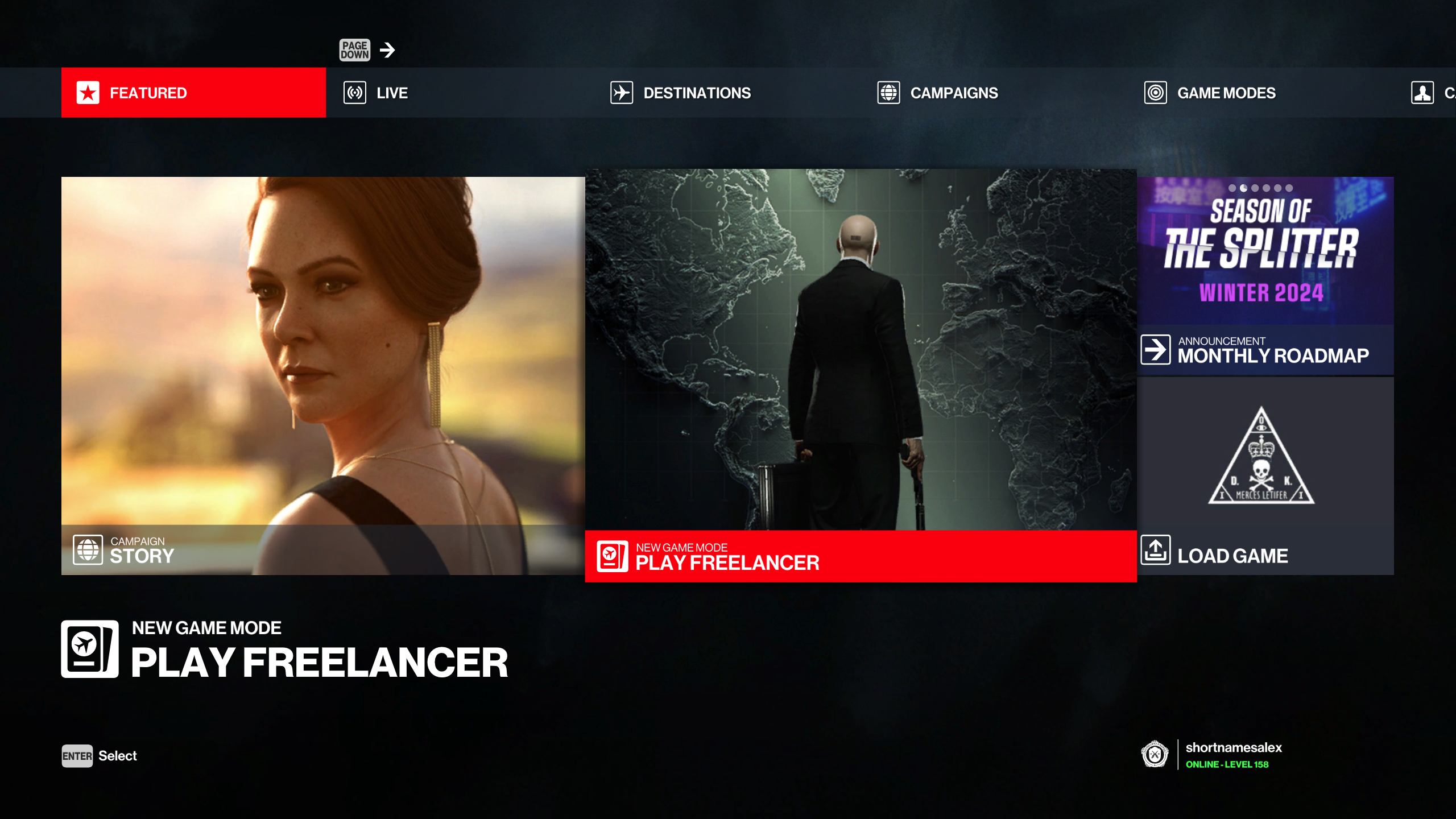 Hitman: World of Assassination video game - Fonts In Use