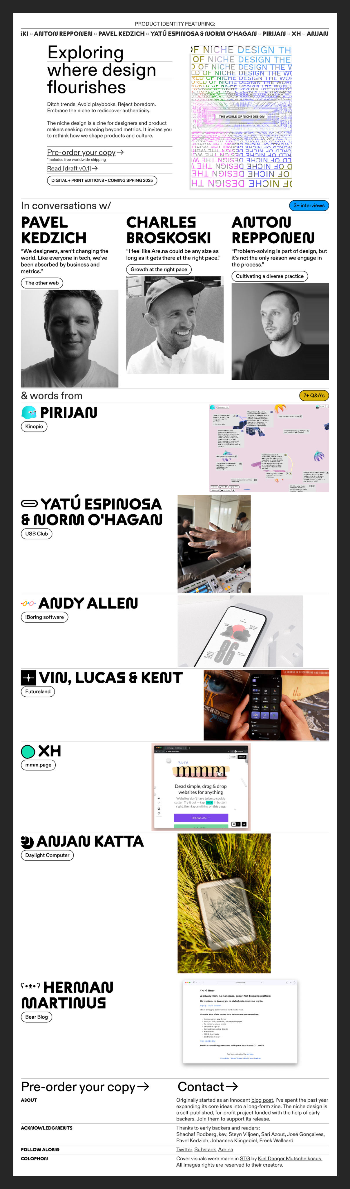 The niche design zine - Fonts In Use