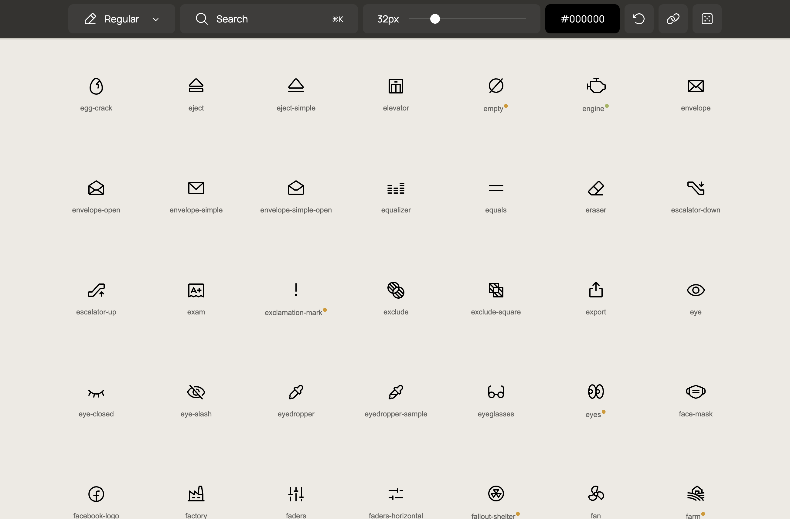 Phosphor Icons website - Fonts In Use