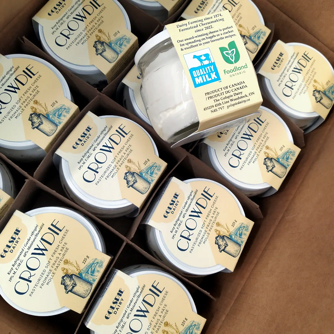Crowdie by Golspie Dairy packaging - Fonts In Use