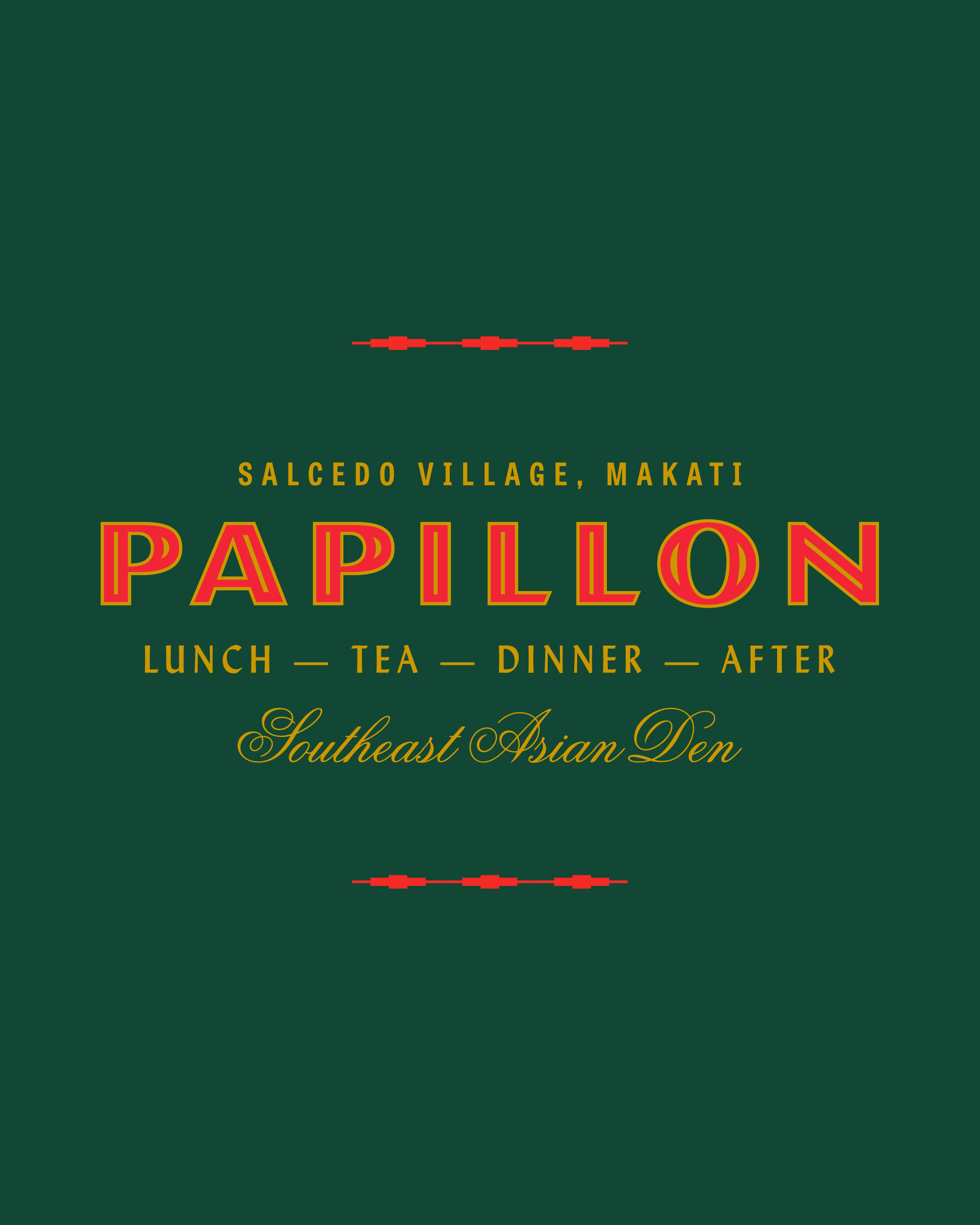 Papillon Bar & Restaurant - Fonts In Use
