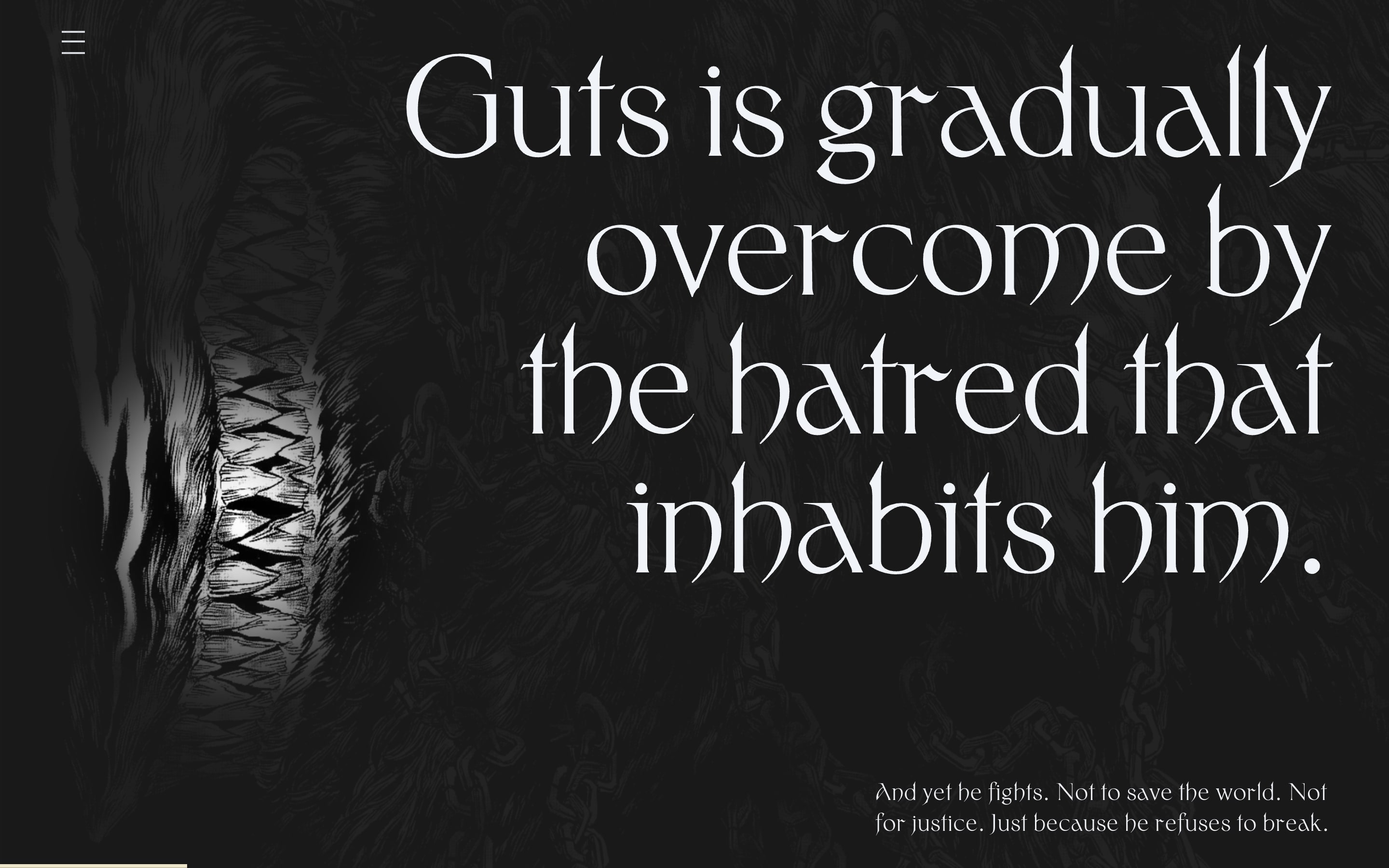 Berserk – Into the Heart of Darkness website - Fonts In Use