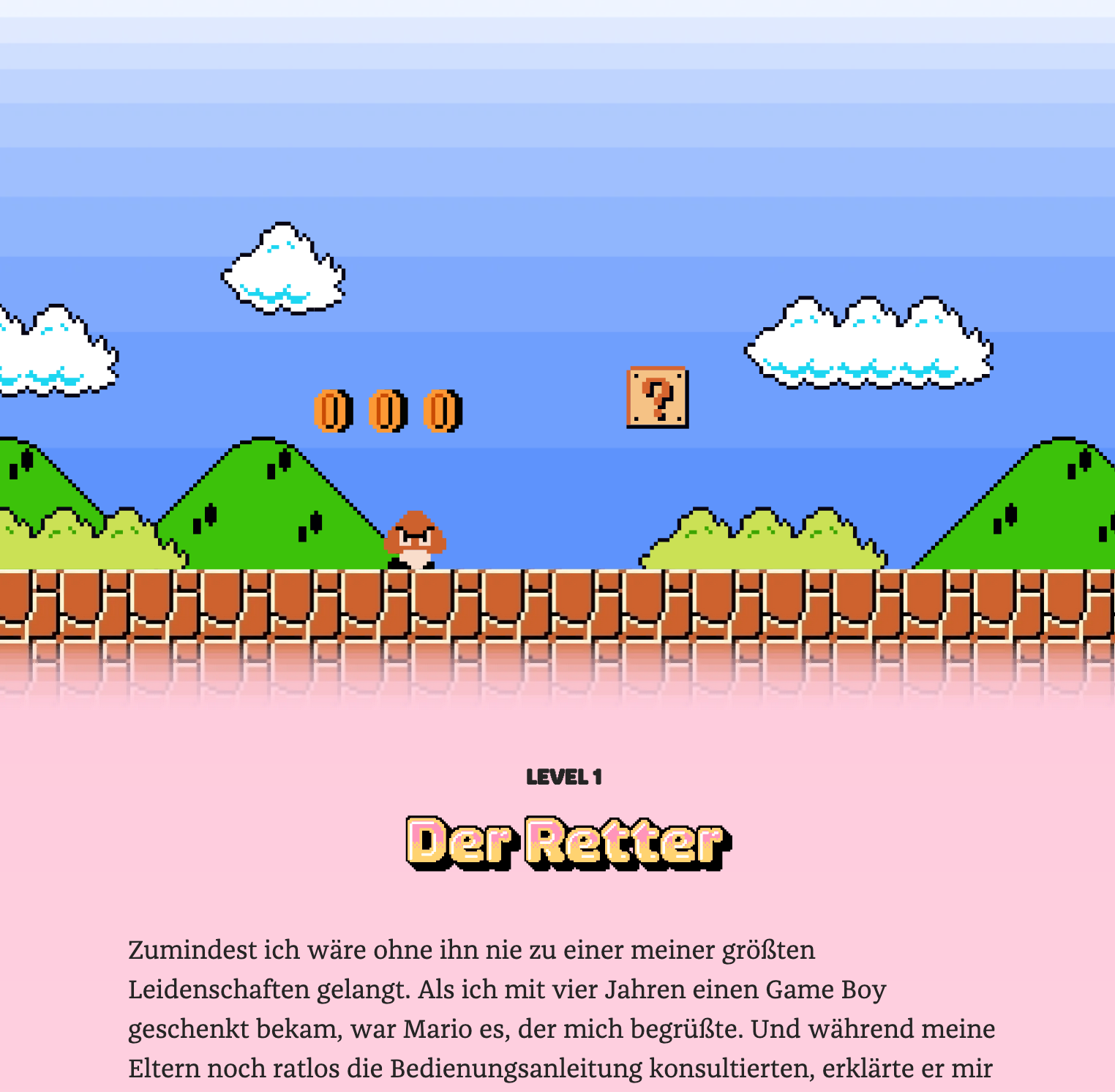 Super Mario’s 40th birthday article in DIE ZEIT - Fonts In Use