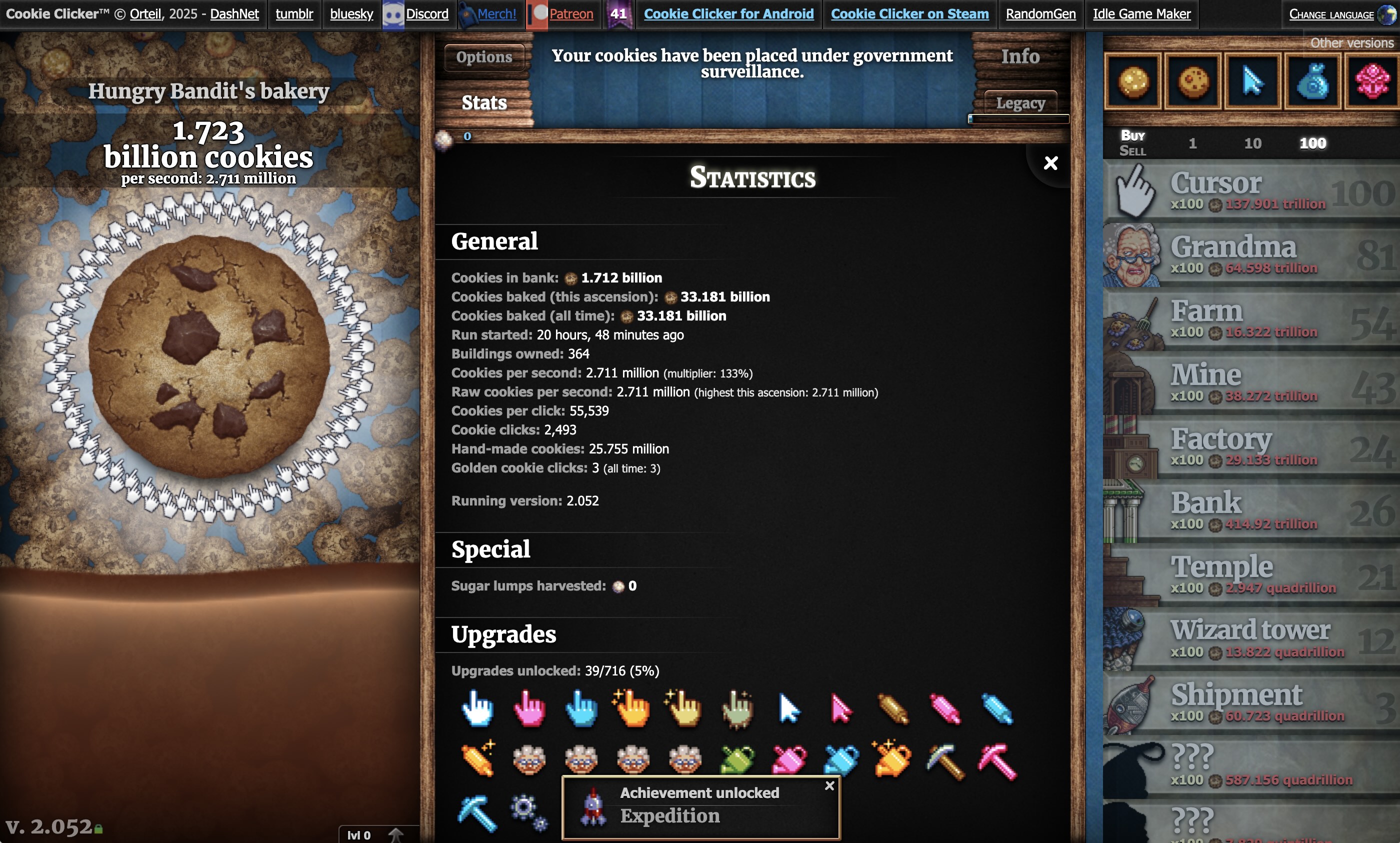 Cookie Clicker - Fonts In Use
