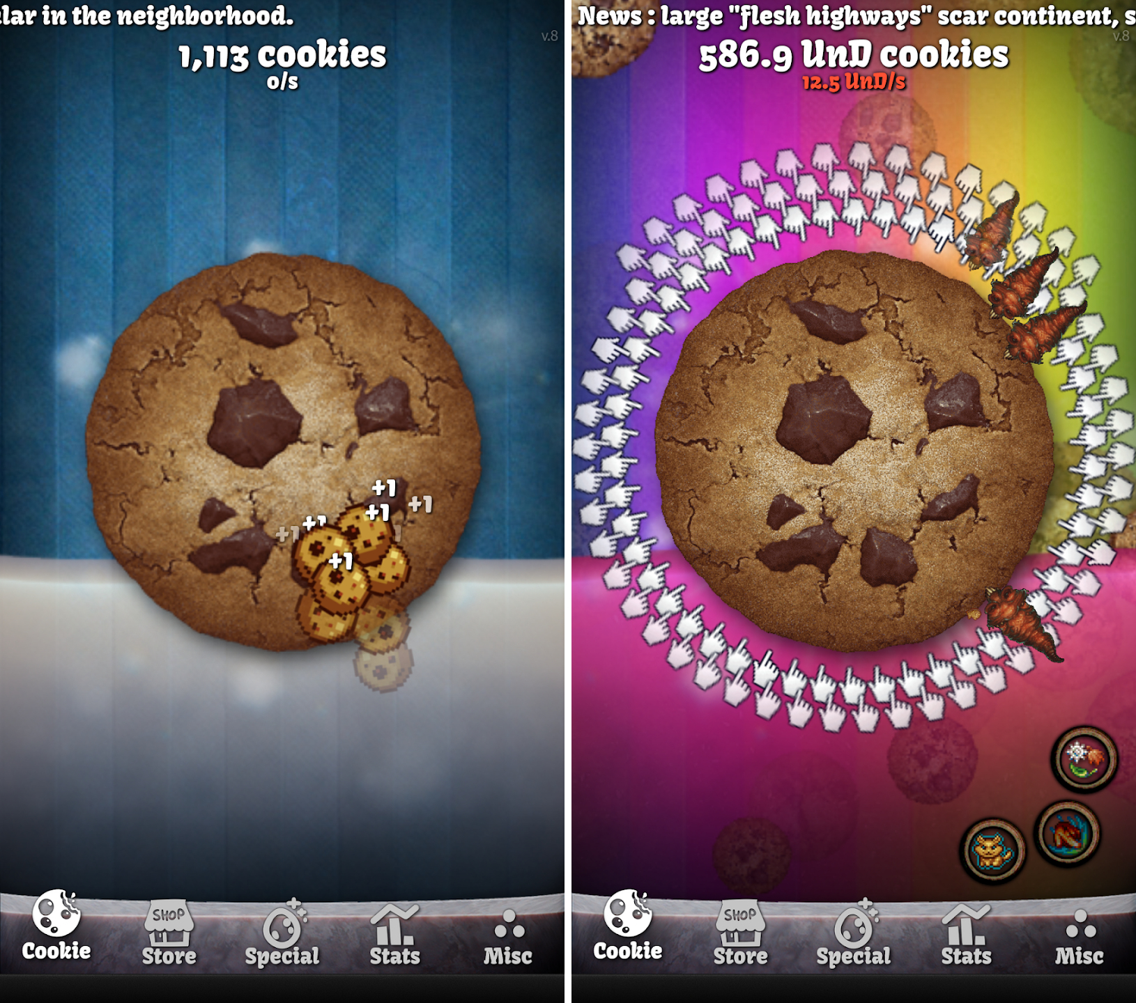 Cookie Clicker - Fonts In Use