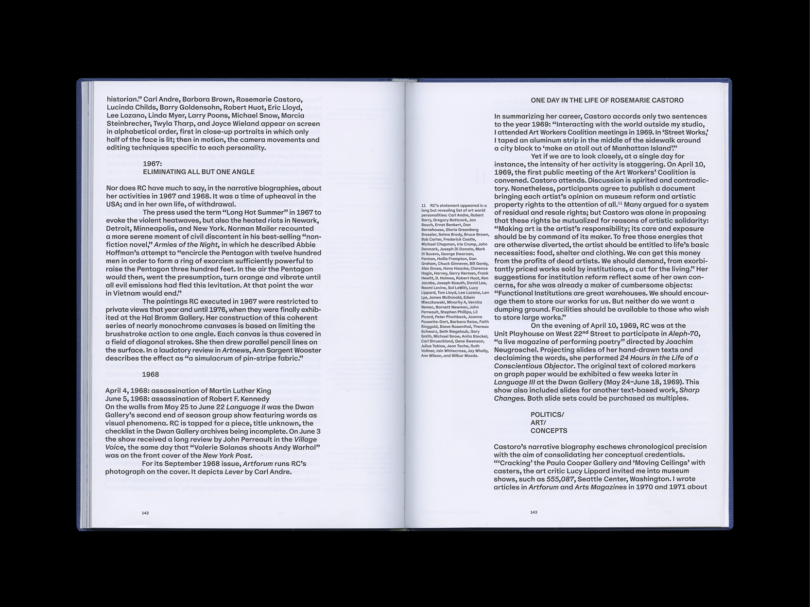 Rosemarie Castoro monograph - Fonts In Use