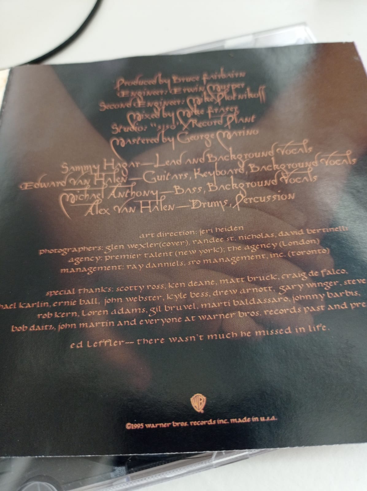 Van Halen – Balance album art - Fonts In Use