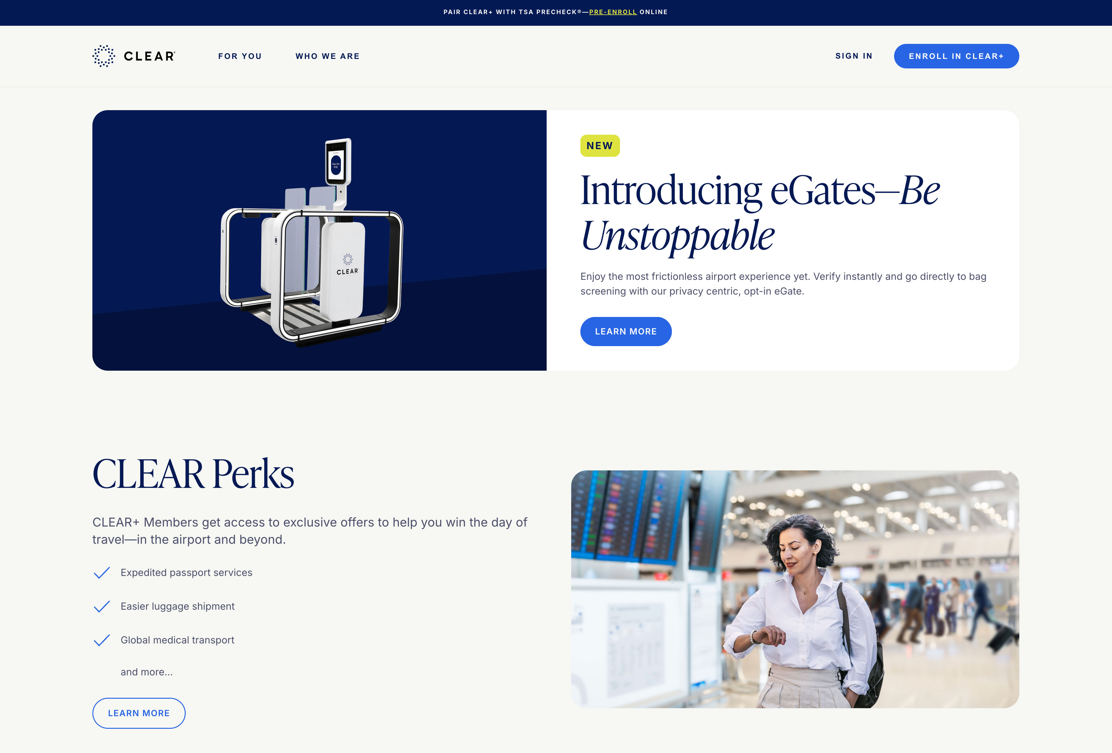 CLEAR website - Fonts In Use