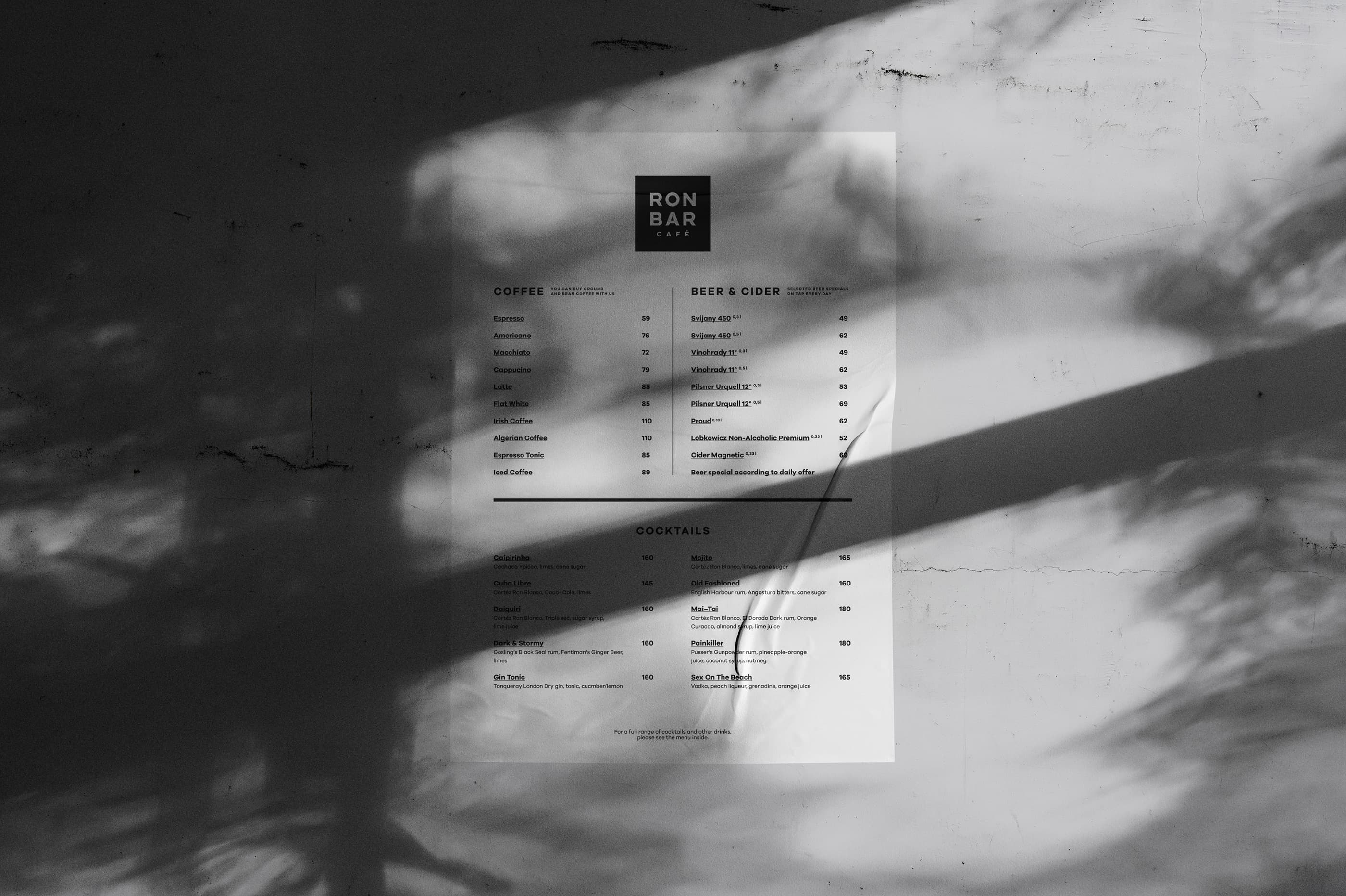 Ron Bar Café - Fonts In Use