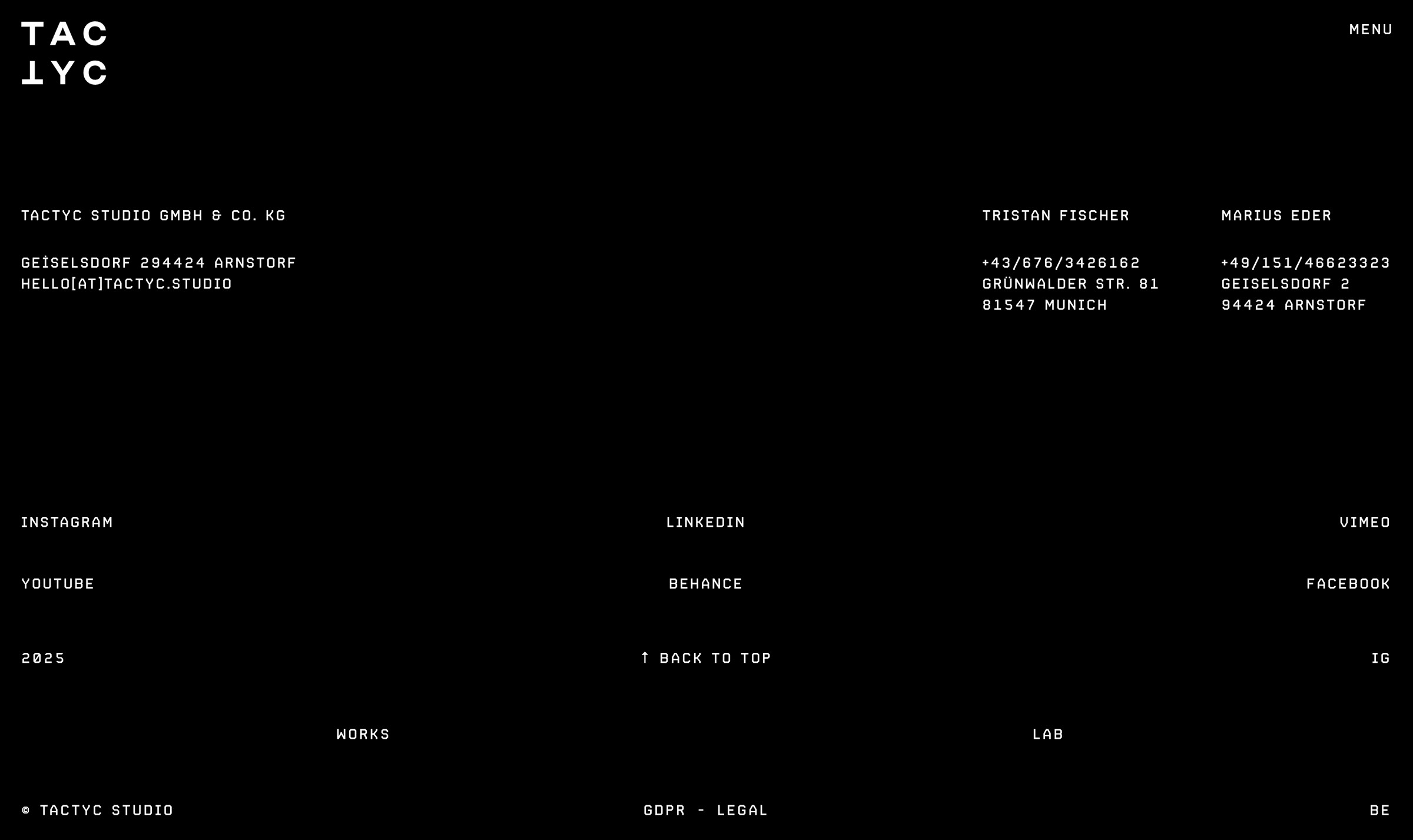 Tactyc website - Fonts In Use