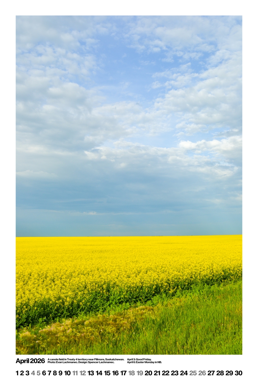 Photos of Southern Canada wall calendar - Fonts In Use