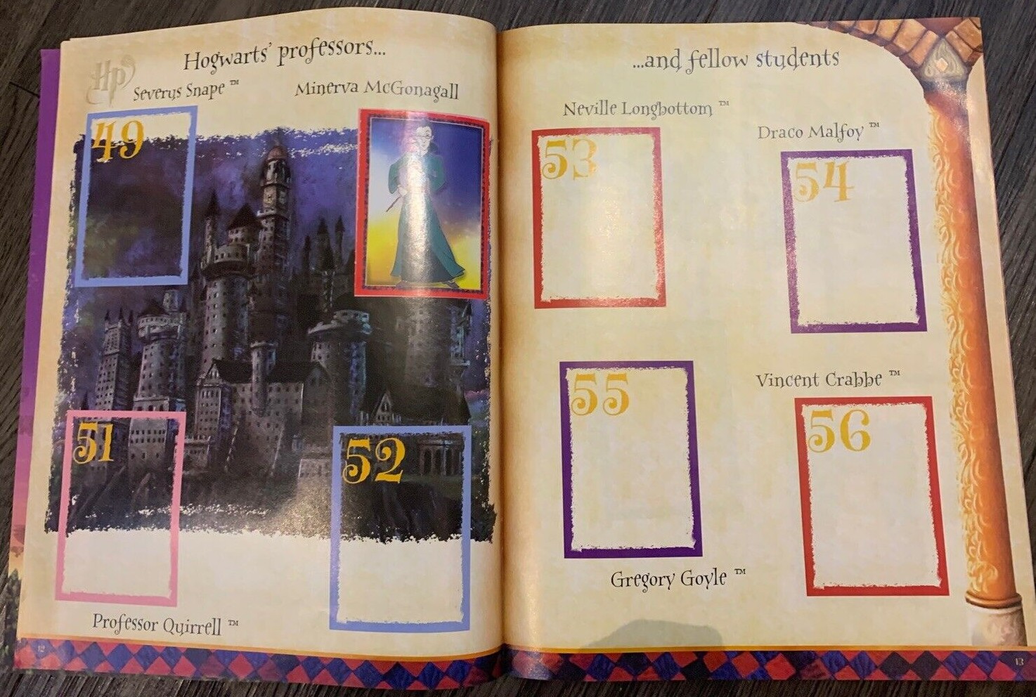 Harry Potter Sticker Album - Fonts In Use